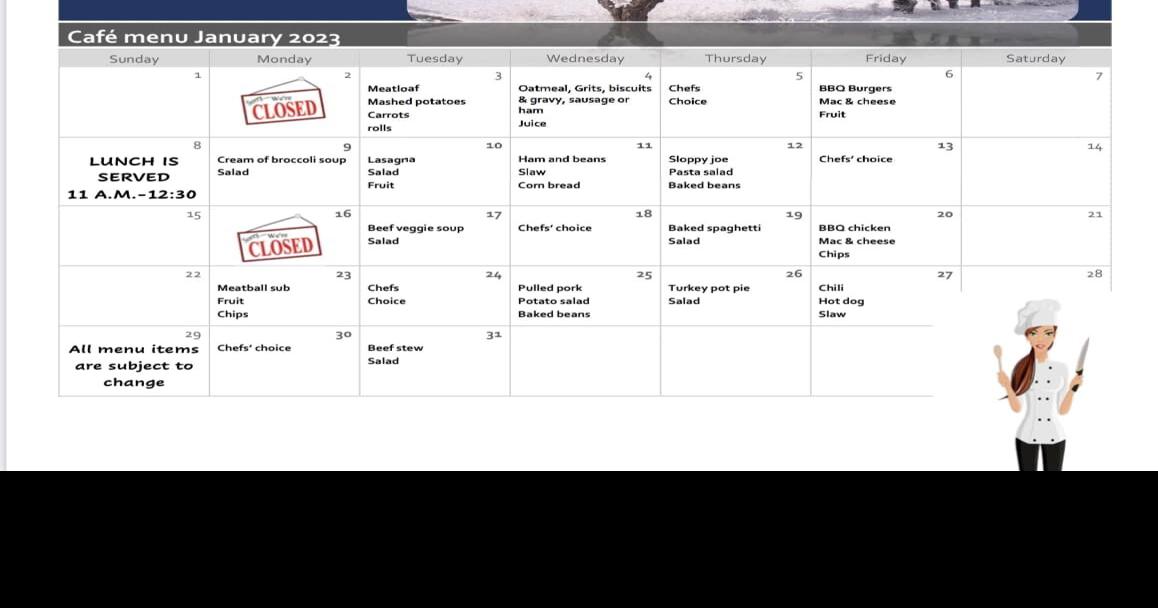 Collinsville Senior Center January Menu | Arts & Entertainment ...