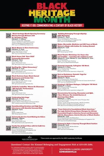SIUE Celebrates 100 Years of Black History with Full Calendar of ...
