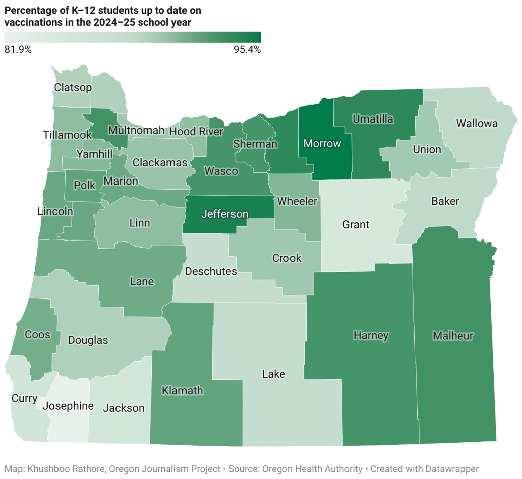 Oregon Journalism Project: Oregon parents disproportionately exempt school-aged children from ...