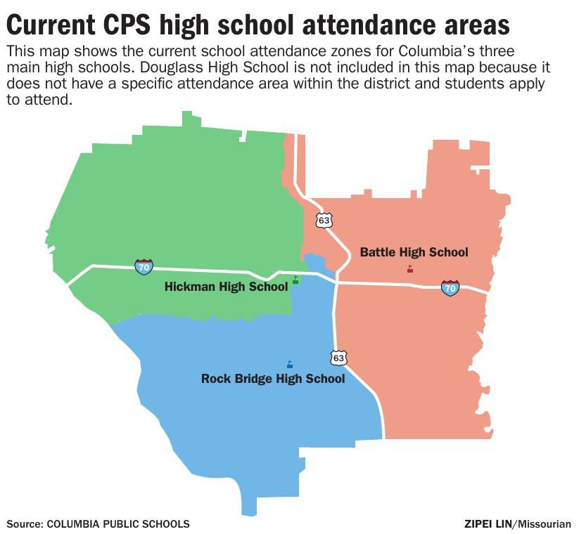 Current CPS high school attendance areas | Visuals | columbiamissourian.com
