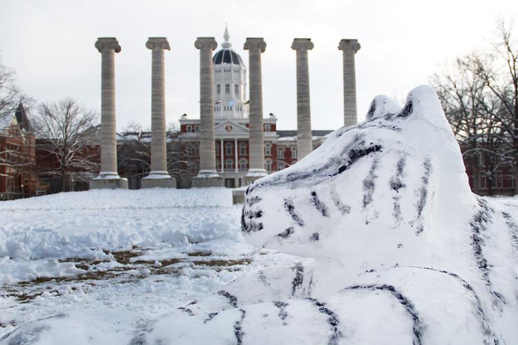 'Snow tiger' emerges in front of MU Columns | Local ...