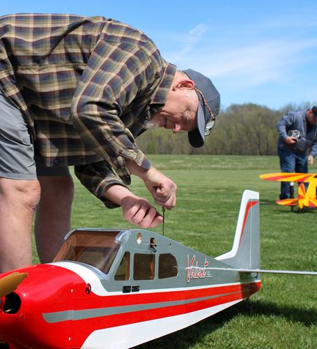 After flying The Valiant 30cc, one of his scale model planes, Mid ...