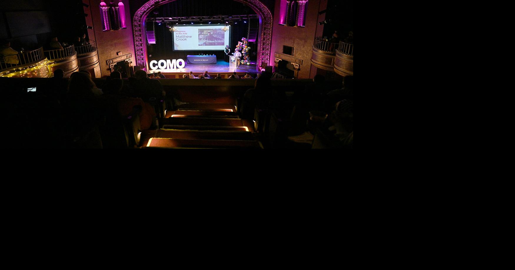 Matthew Crook speaks to the crowd after winning the Progress in Arts ...