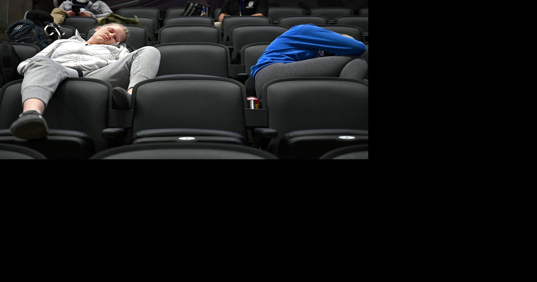 South Callaway High School students Maria Shirley, 15, front left, and ...
