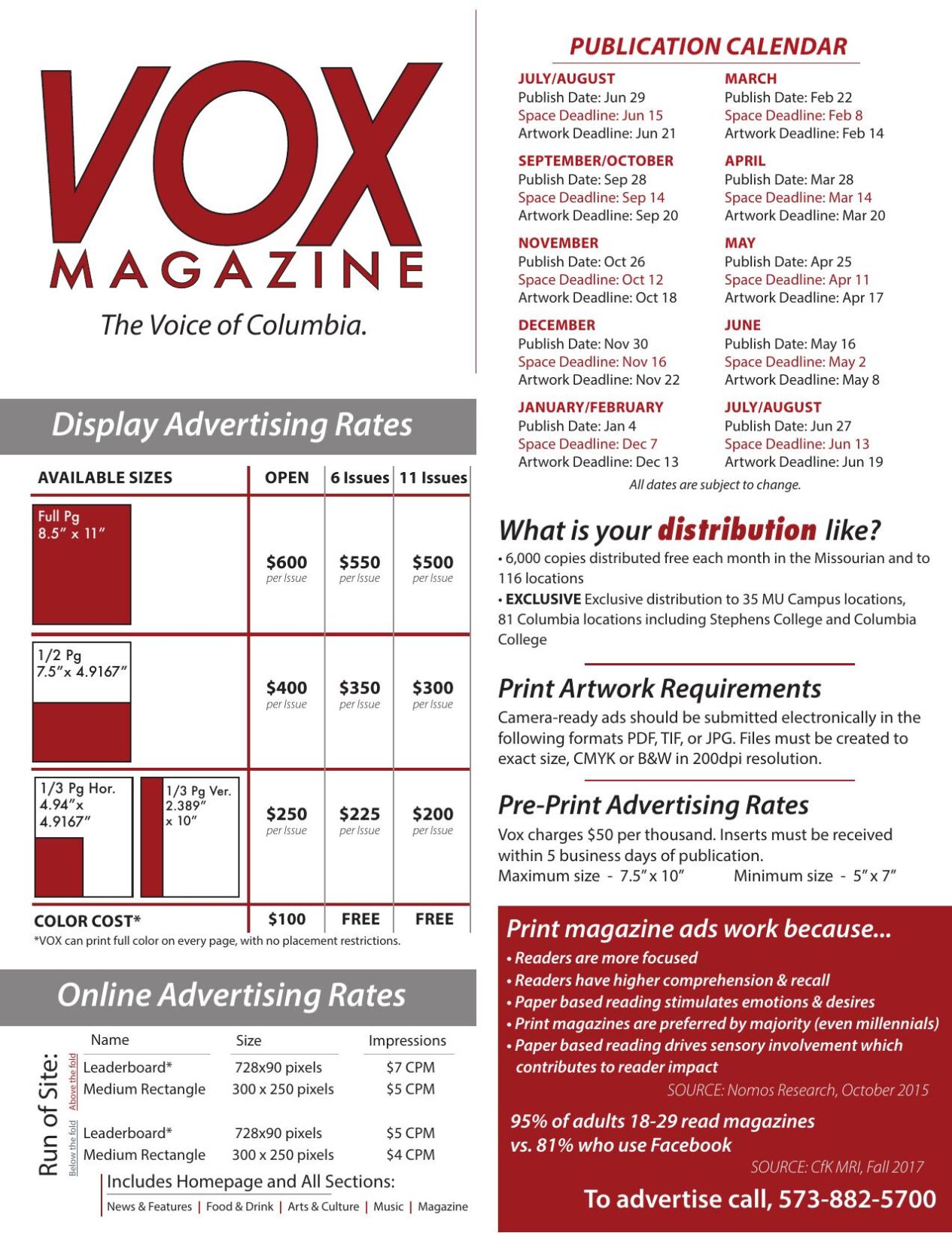 Vox Rate Sheet | | columbiamissourian.com