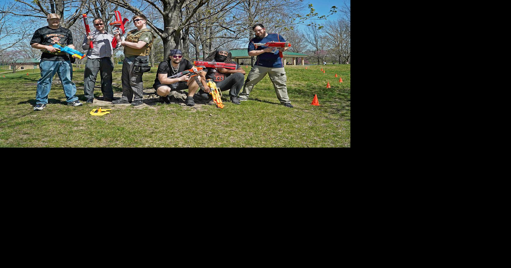 Foam blaster players pose for a portrait | News | columbiamissourian.com