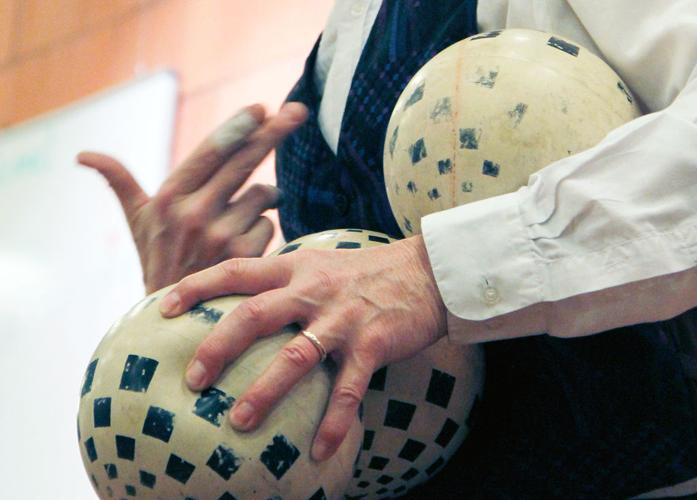 Juggler and comedian Brian Wendling performs at Columbia Public Library ...
