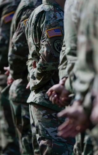 Members of the US Military stand on the field | Sports ...