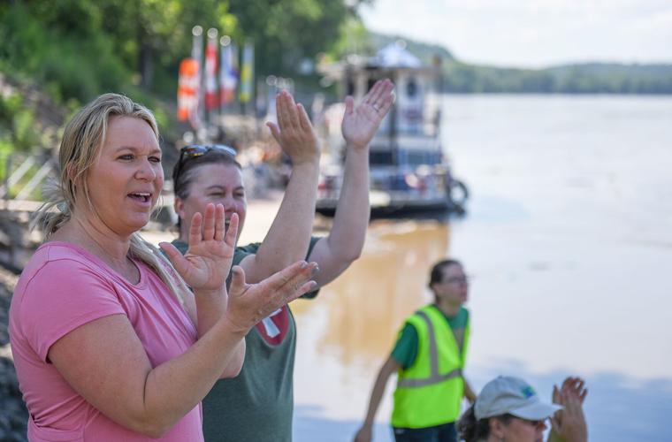 Paddlers racing down the Missouri River take a break at Cooper's ...