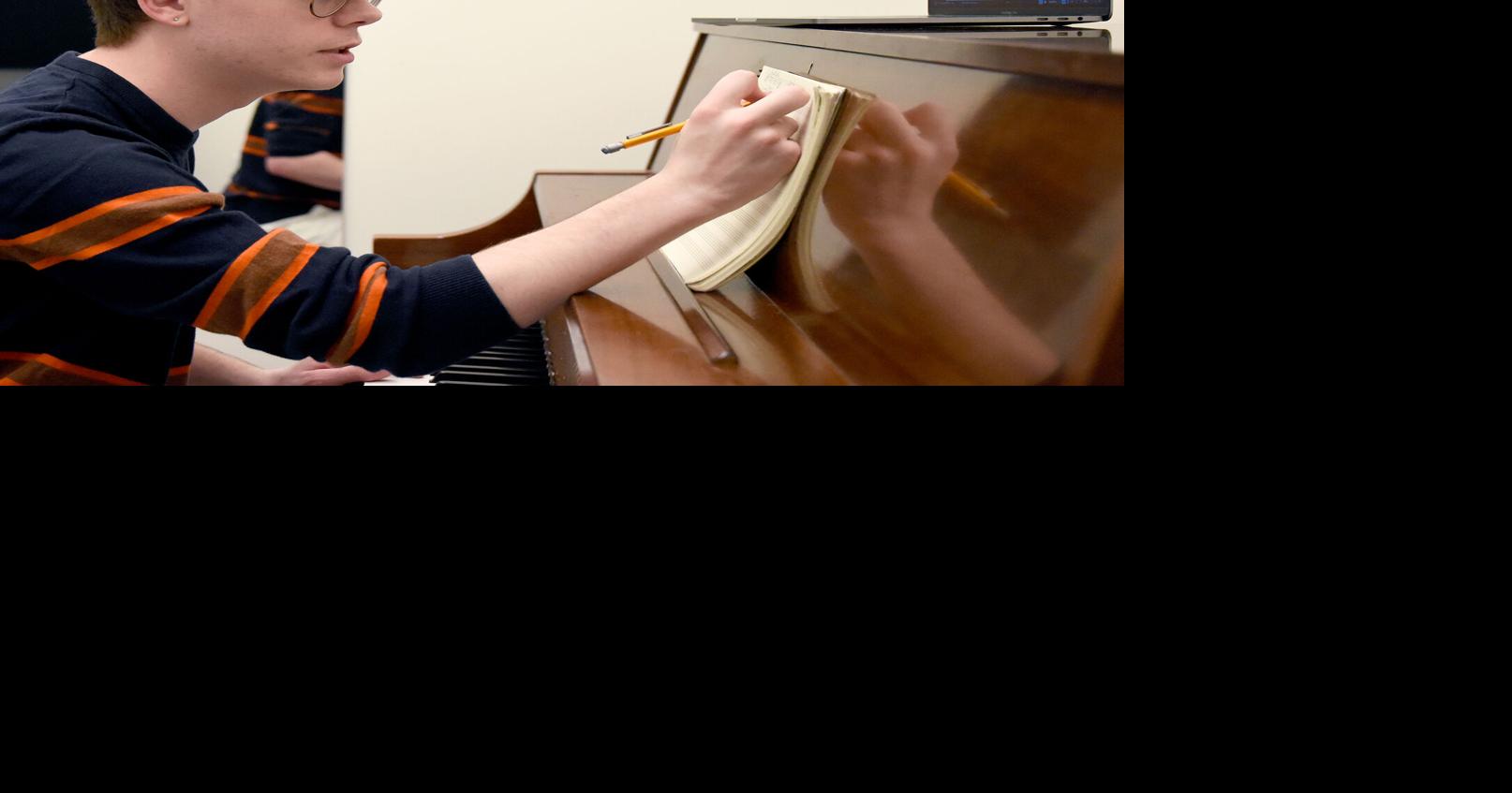 Music major Sam Whitty writes in his composition book | News ...