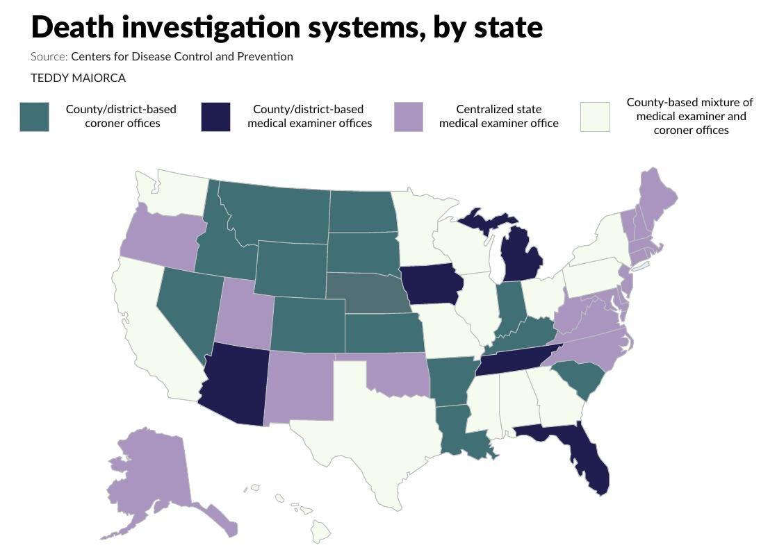 Death investigation systems, by state | Graphics | columbiamissourian.com