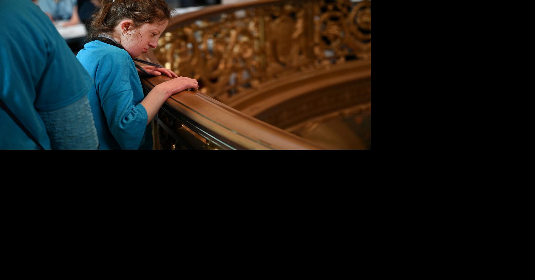 Megan Hawk watches the beginning of the Disability Rights Legislative ...