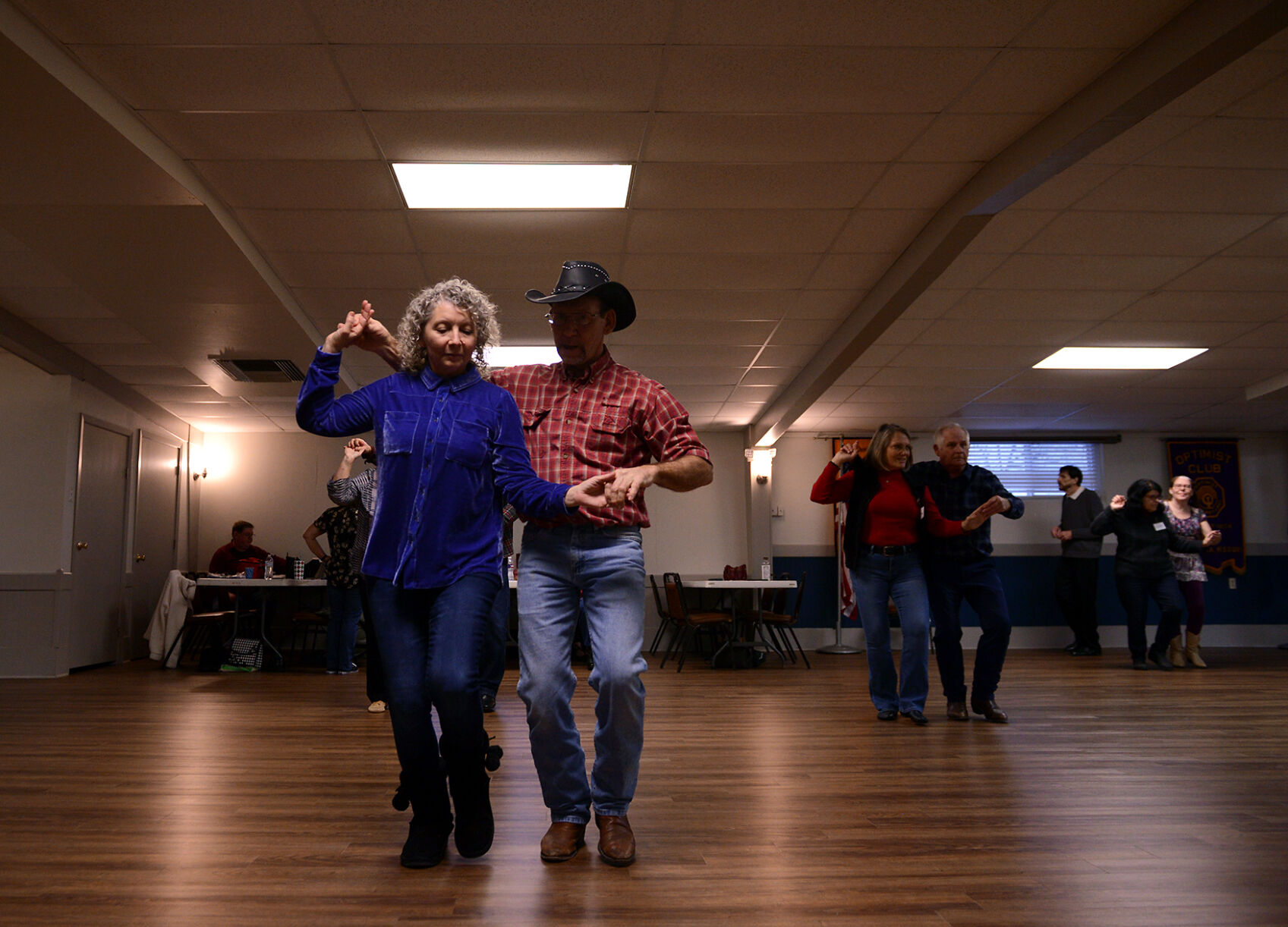 Linda Pogo and Jeff Holmes dance together at The Midwest Country Dance ...