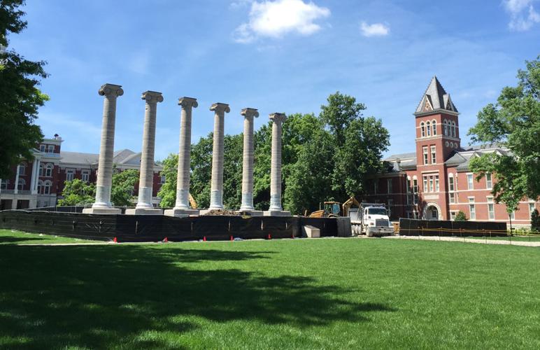 MU Columns construction to help with drainage and re-sodding issues ...