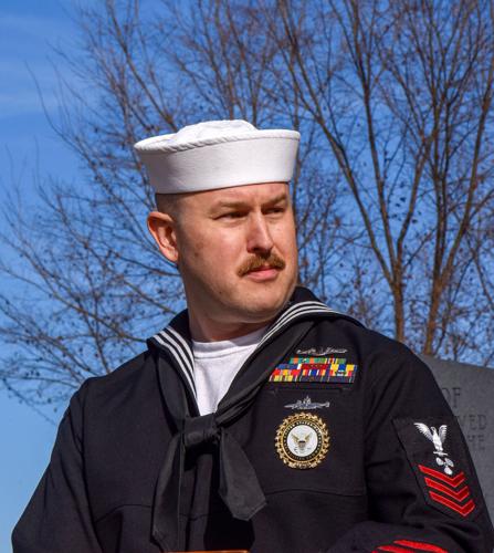 U.S. Navy sailor Kenneth Field gives a speech on Thursday at the Boone ...