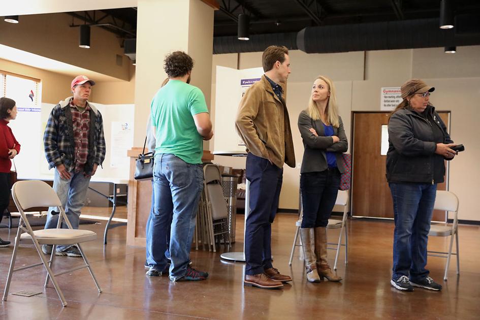 Josh Hawley and his wife, Erin, wait to vote | Photos ...