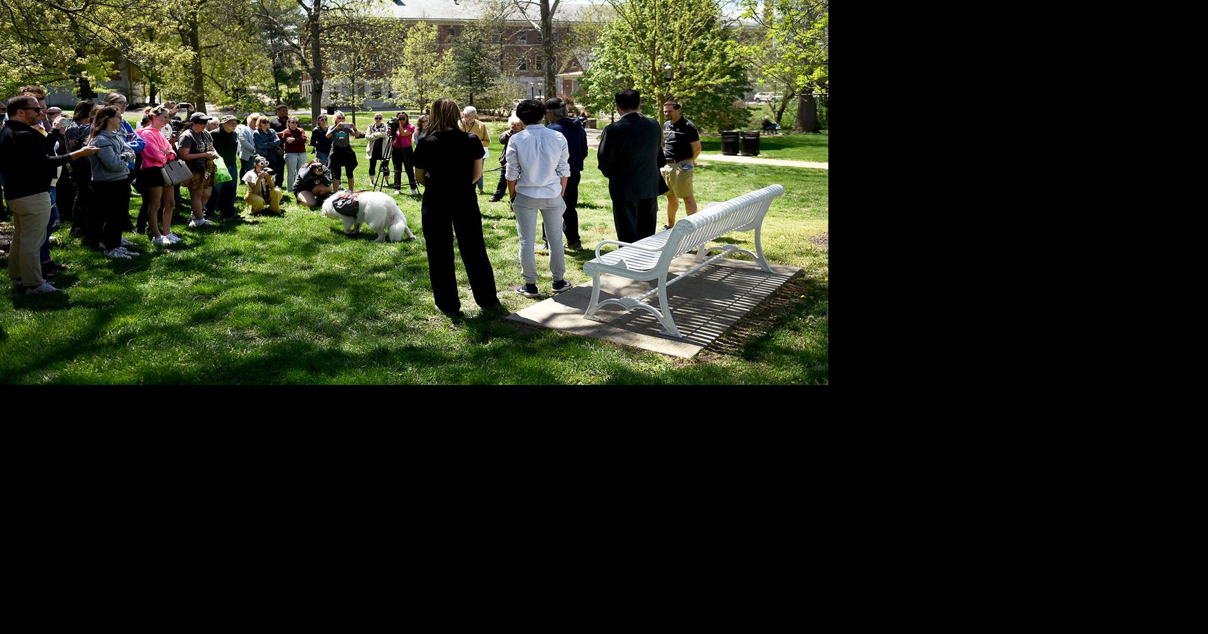 Beloved MU dog who died in February honored with Peace Park bench ...
