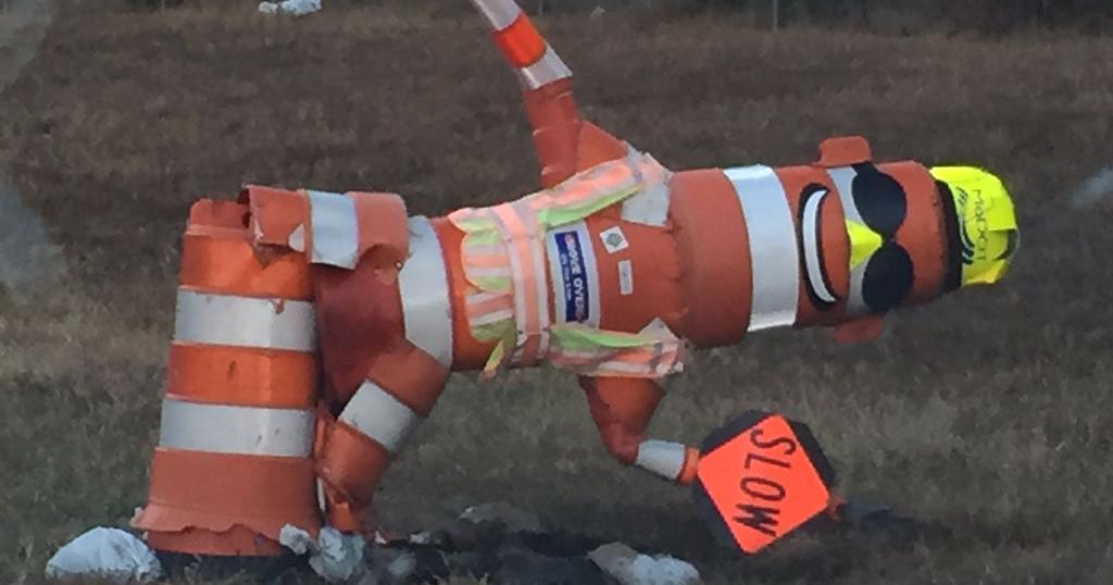 MoDOT mascot Barrel Bob vandalized and burned | Local ...