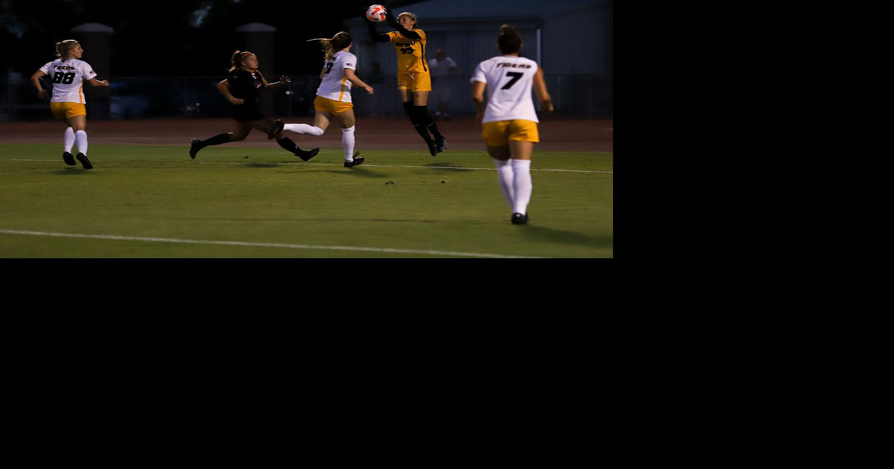 MU goalkeeper Bella Hollenbach catches the ball | Sports ...
