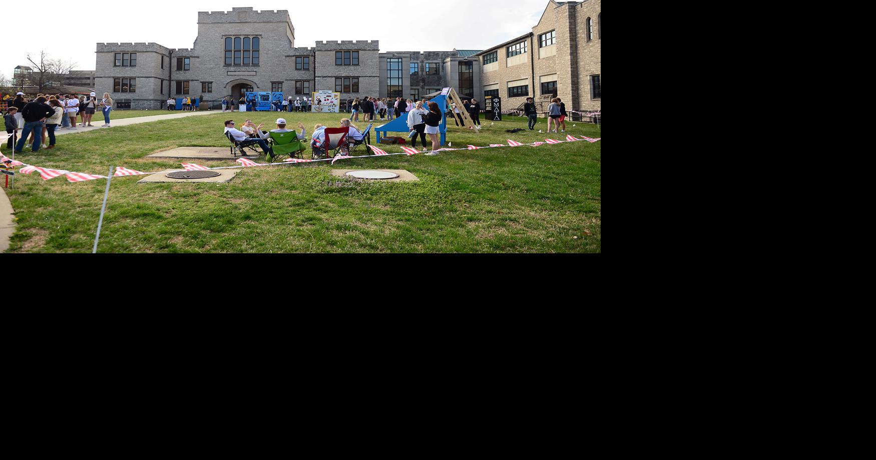 Members of MU greek organizations hang out and prepare their games ...