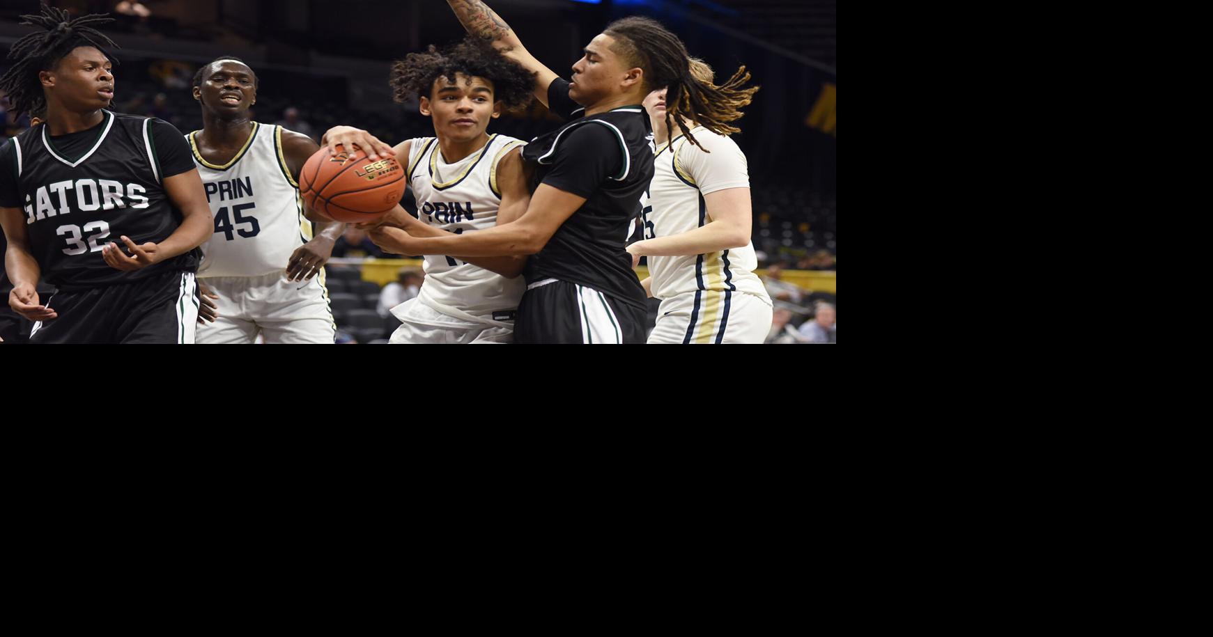 Kipp KC Legacy guard Vincent Moss (1), defends Principia guard Quentin ...