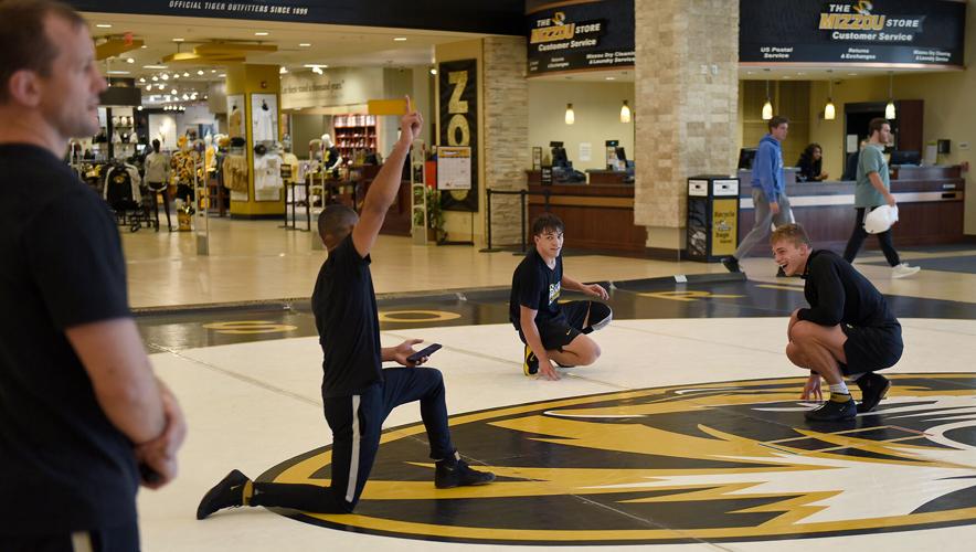 Mizzou wrestling holds practice in the Student Center | Visuals ...