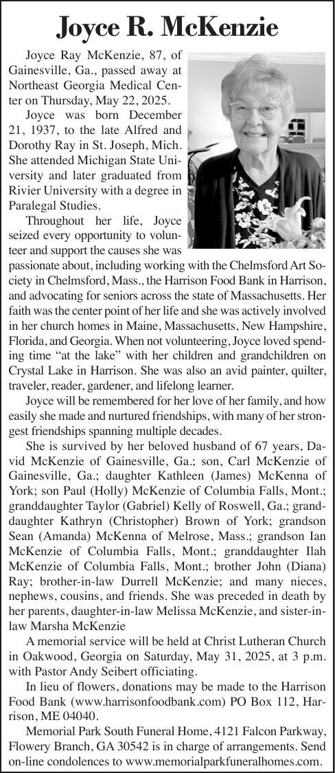 Joyce R. McKenzie | Obituaries | conwaydailysun.com