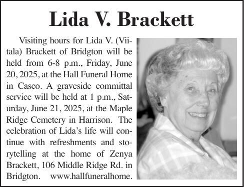 Lida V. Brackett | Obituaries | conwaydailysun.com