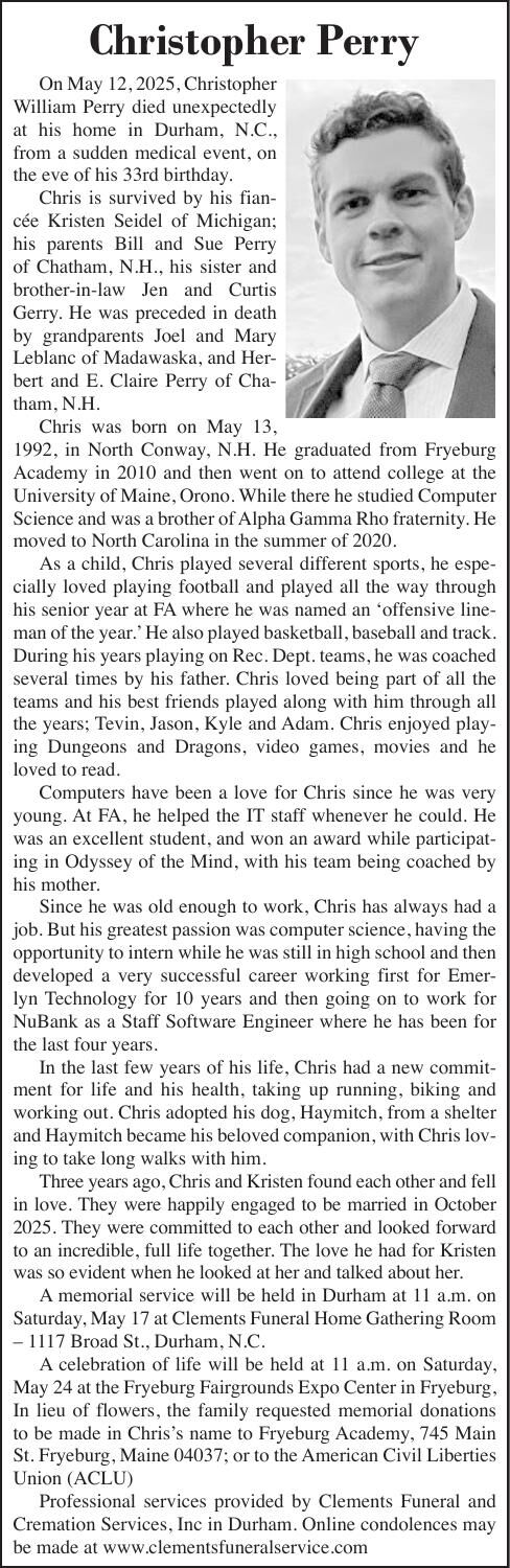 Christopher Perry | Obituaries | conwaydailysun.com