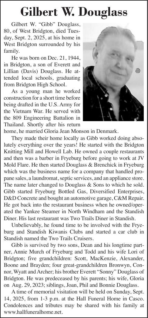 Gilbert W. Douglass | Obituaries | conwaydailysun.com