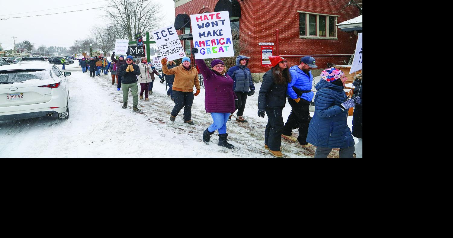 About 85 protest ICE in North Conway; more events today | News ...