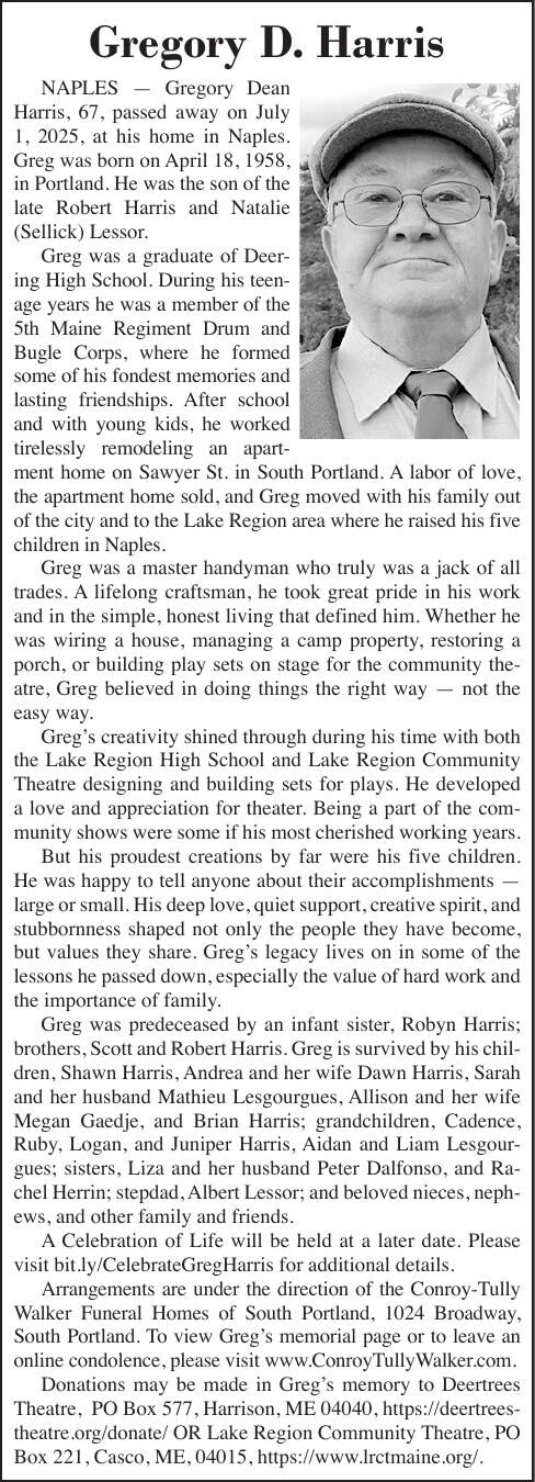Gregory D. Harris | Obituaries | conwaydailysun.com