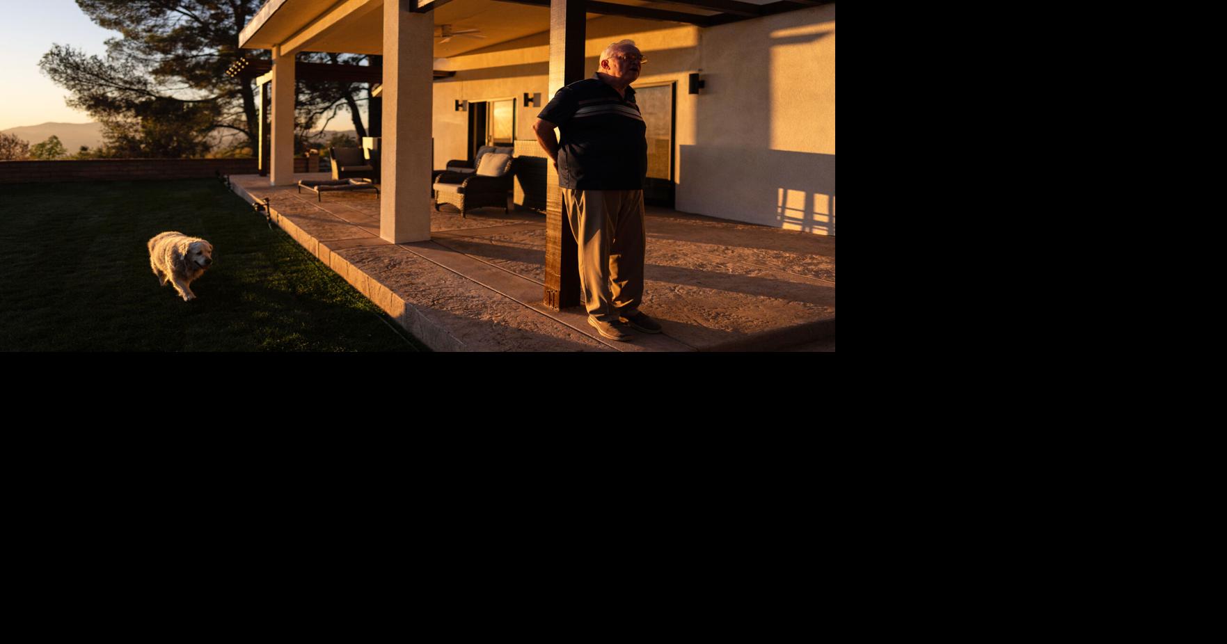 A man and his old dog are home at last after fleeing LA area fires ...
