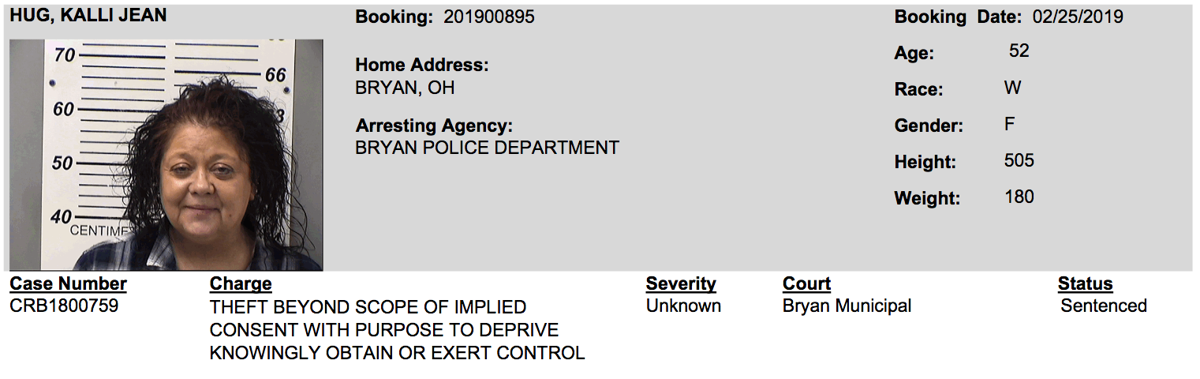 Kalli Hug - CCNO | Booking Photos | crescent-news.com