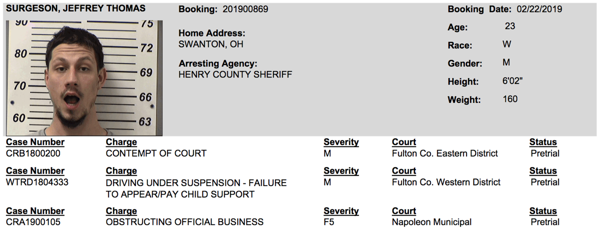 Jeffrey Surgeson - CCNO | Booking Photos | crescent-news.com