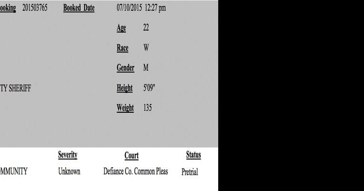 Jacob Fee - CCNO booking photo - July 10, 2015 | Booking Photos ...