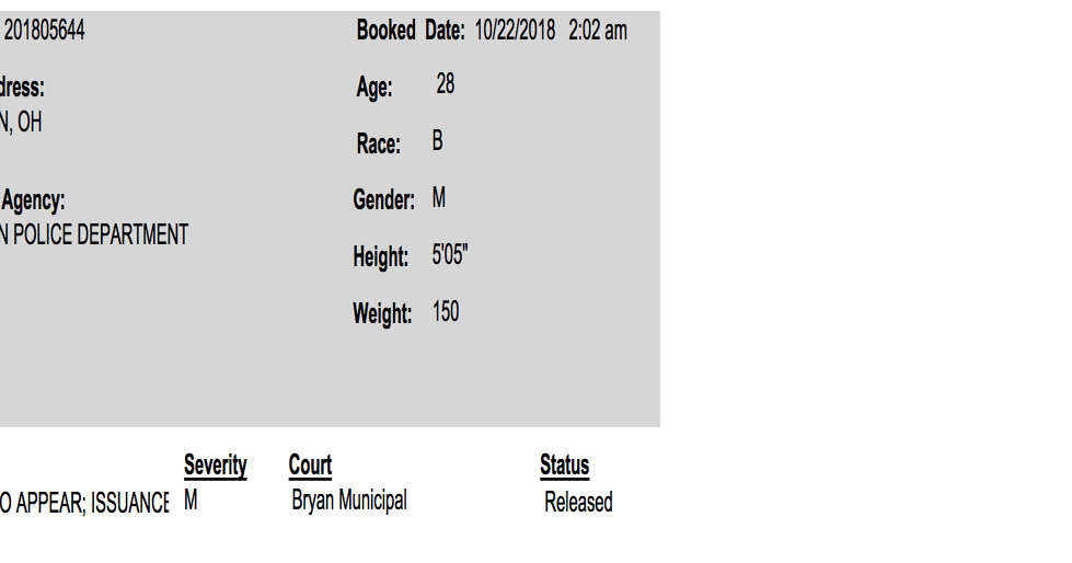 Jesse Whitehead - CCNO | Booking Photos | crescent-news.com