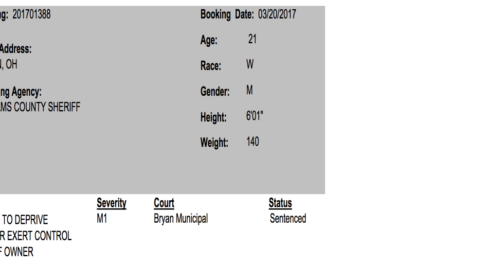 Daniel Yeich | Booking Photos | crescent-news.com