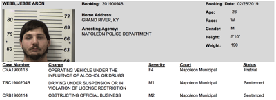 Jesse Webb - CCNO | Booking Photos | crescent-news.com