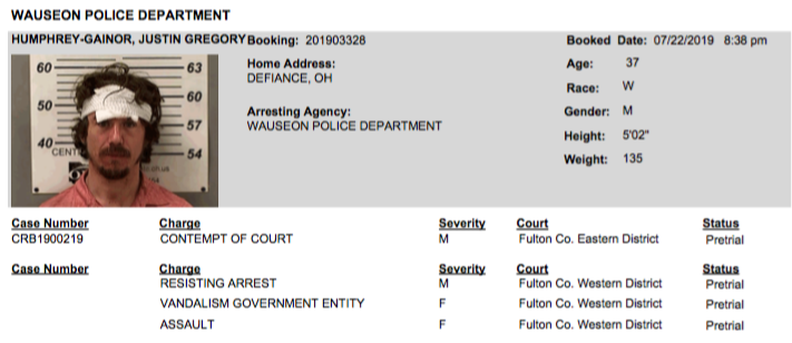 Justin Humphrey-Gainor - CCNO | Booking Photos | crescent-news.com