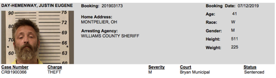 Justin Day-Hemenway - CCNO | Booking Photos | crescent-news.com