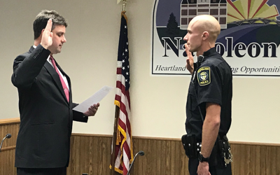 Murrey sworn in as Napoleon patrolman | Local News | crescent-news.com