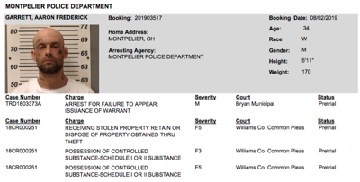 Aaron Garrett - CCNO | Booking Photos | crescent-news.com