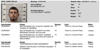 Corey Frye - CCNO | Booking Photos | crescent-news.com