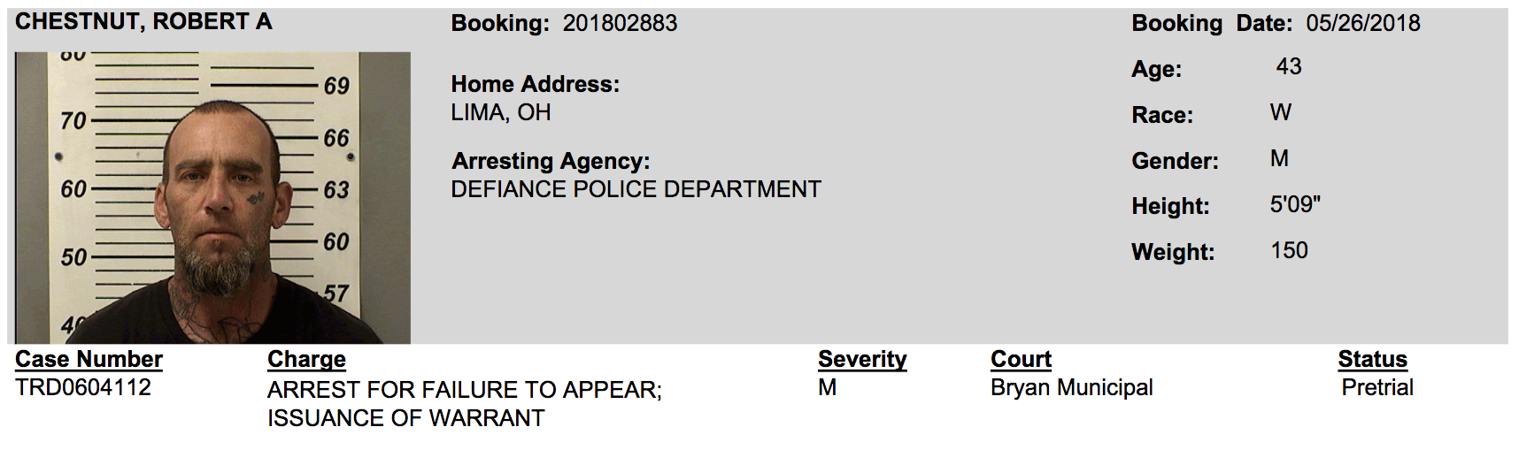 Robert Chestnut - CCNO | Booking Photos | crescent-news.com