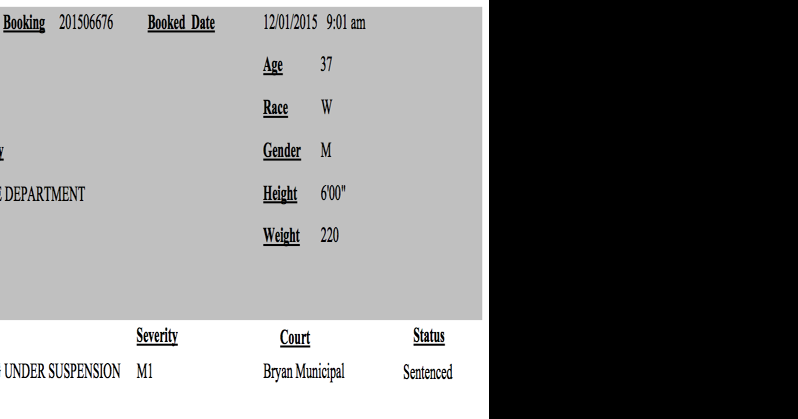 Jeremy Borton - CCNO booking photo - December 1, 2015 | Booking Photos ...