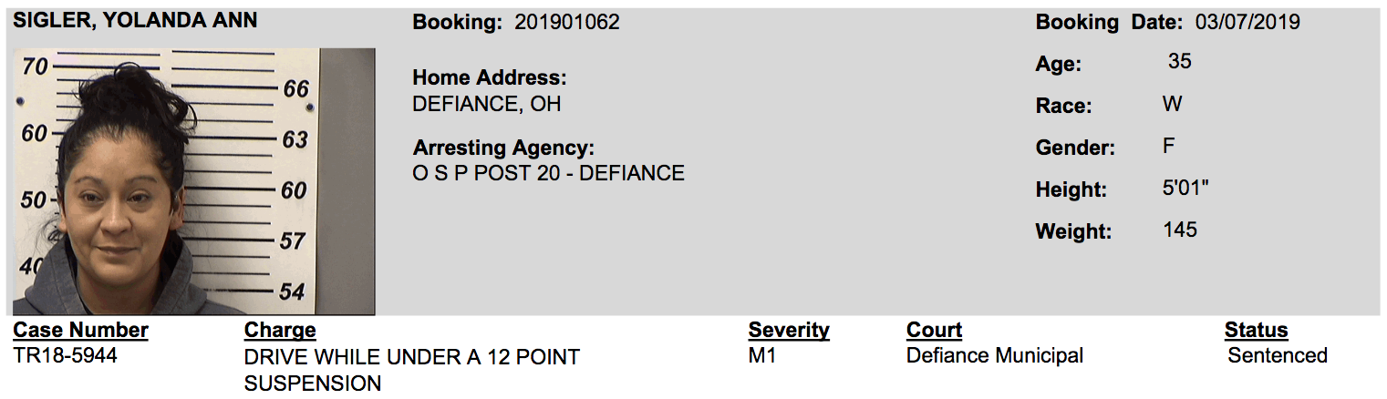 Yolanda Sigler - CCNO | Booking Photos | crescent-news.com