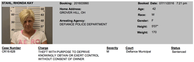 Rhonda Stahl | Booking Photos | crescent-news.com