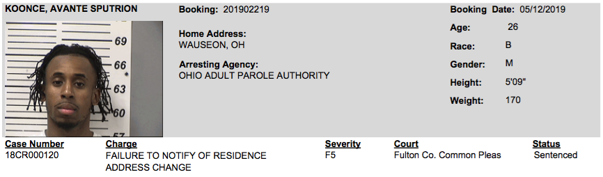 Avante Koonce - CCNO | Booking Photos | crescent-news.com