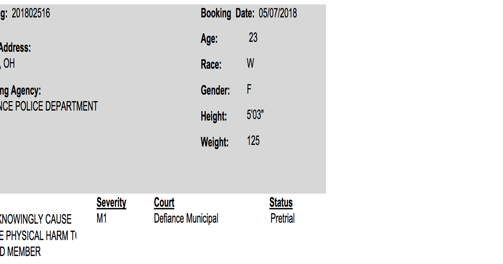 Chelsea Cormack | Booking Photos | crescent-news.com